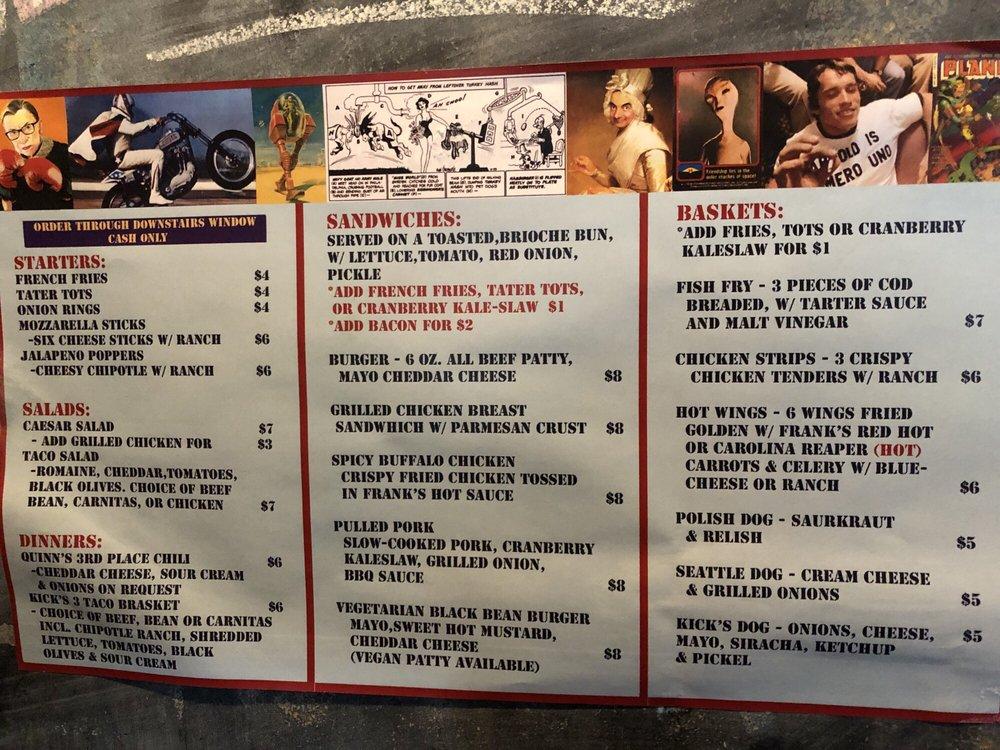 Menu at Streamline Tavern pub & bar, Seattle, 174 Roy St