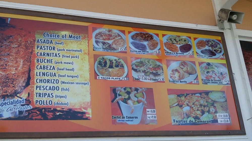 Carta del restaurante Tacos Raul, Downey, Firestone Blvd