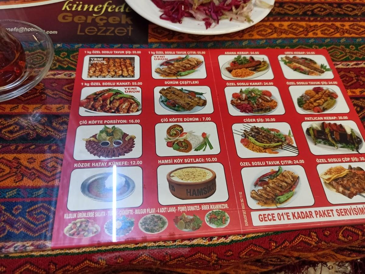Menu at 01 Adana Kebapcı, Zümrütevler Mahallesi, Atatürk Cd. 121/1