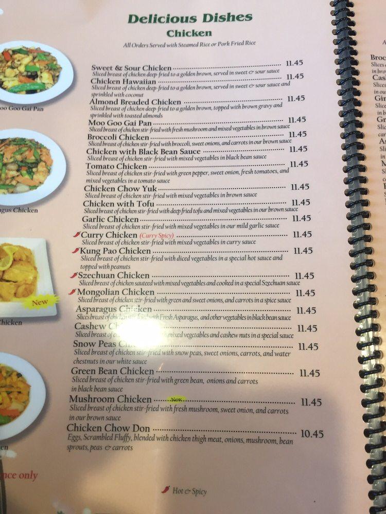 Menu at Lok Yaun Restaurant, Eugene