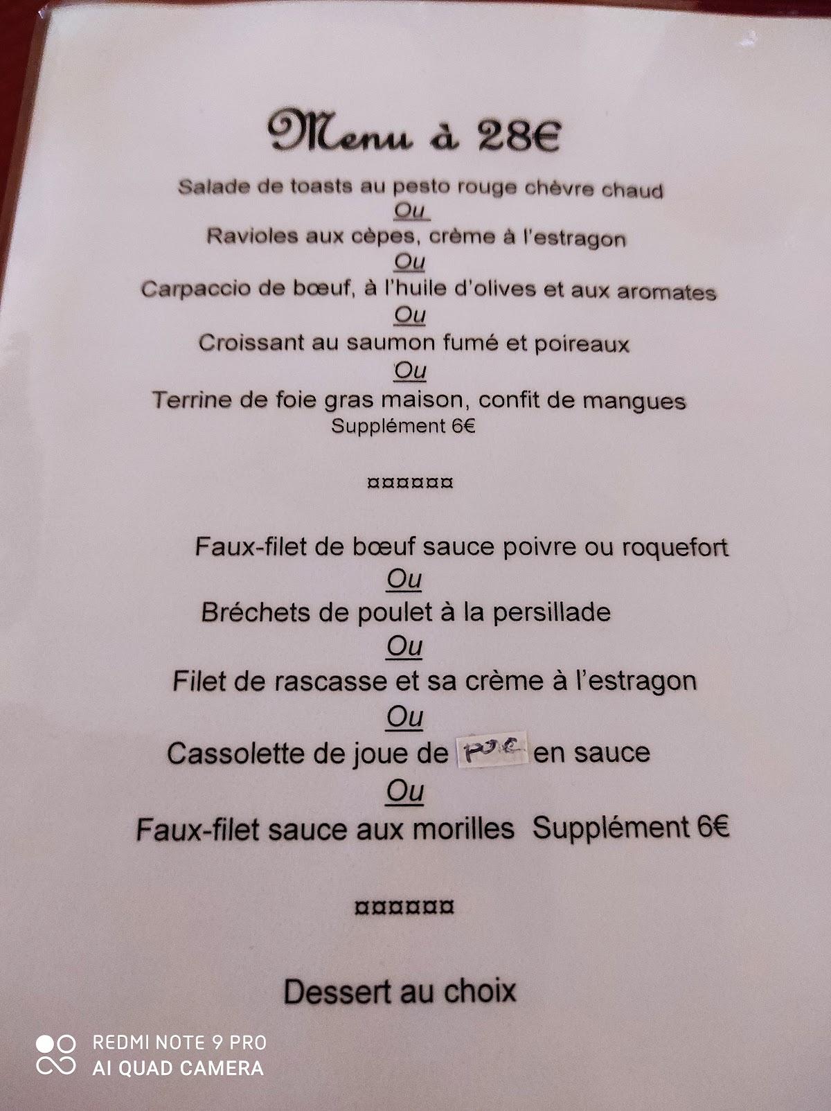 Menu au Restaurant l'Atmosphère, Bellegarde-sur-Valserine