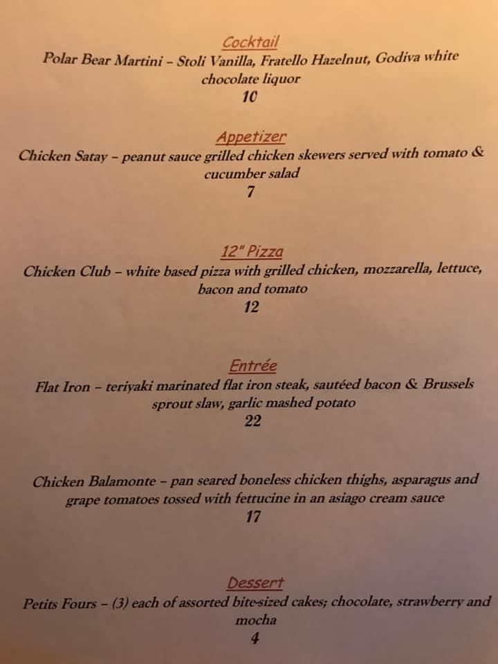 Menu at Sal's Pizzeria, Baldwinsville