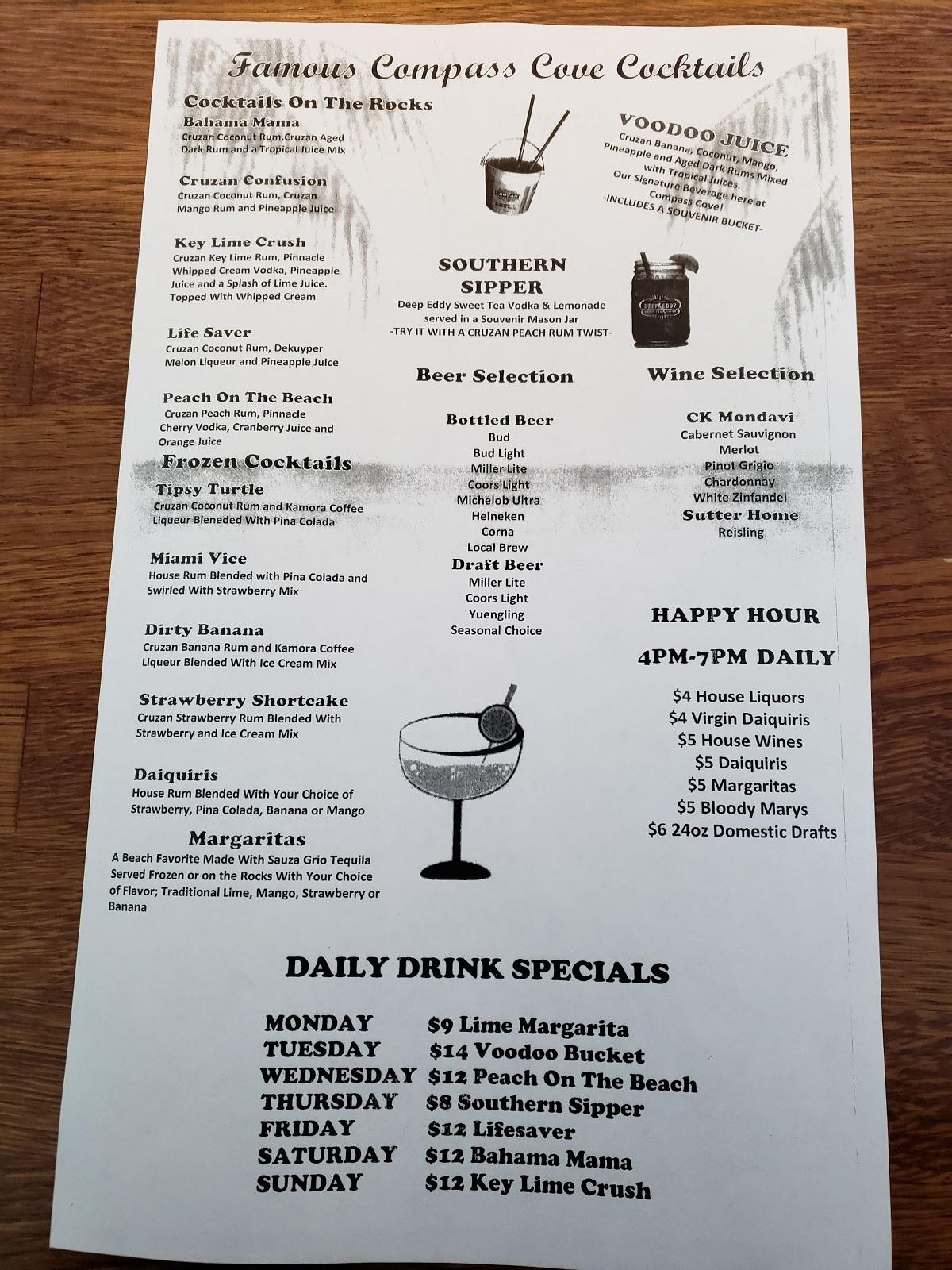 Menu at Crow's Nest Oceanfront Bar & Grill, Myrtle Beach
