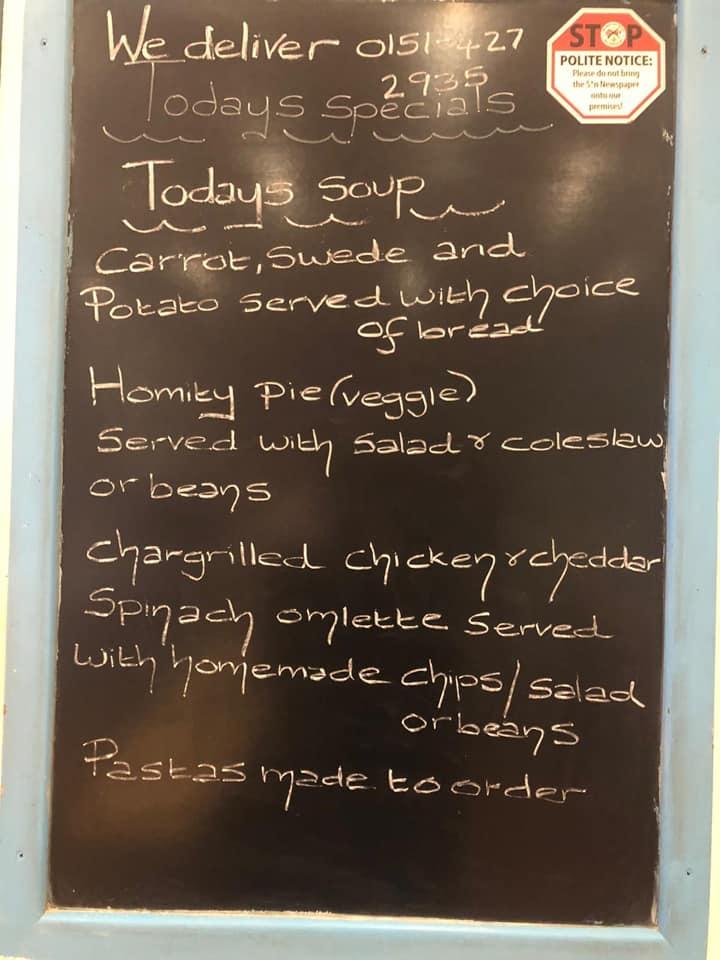 Menu at Cafe Cargo, Garston, 70 St Mary's Rd