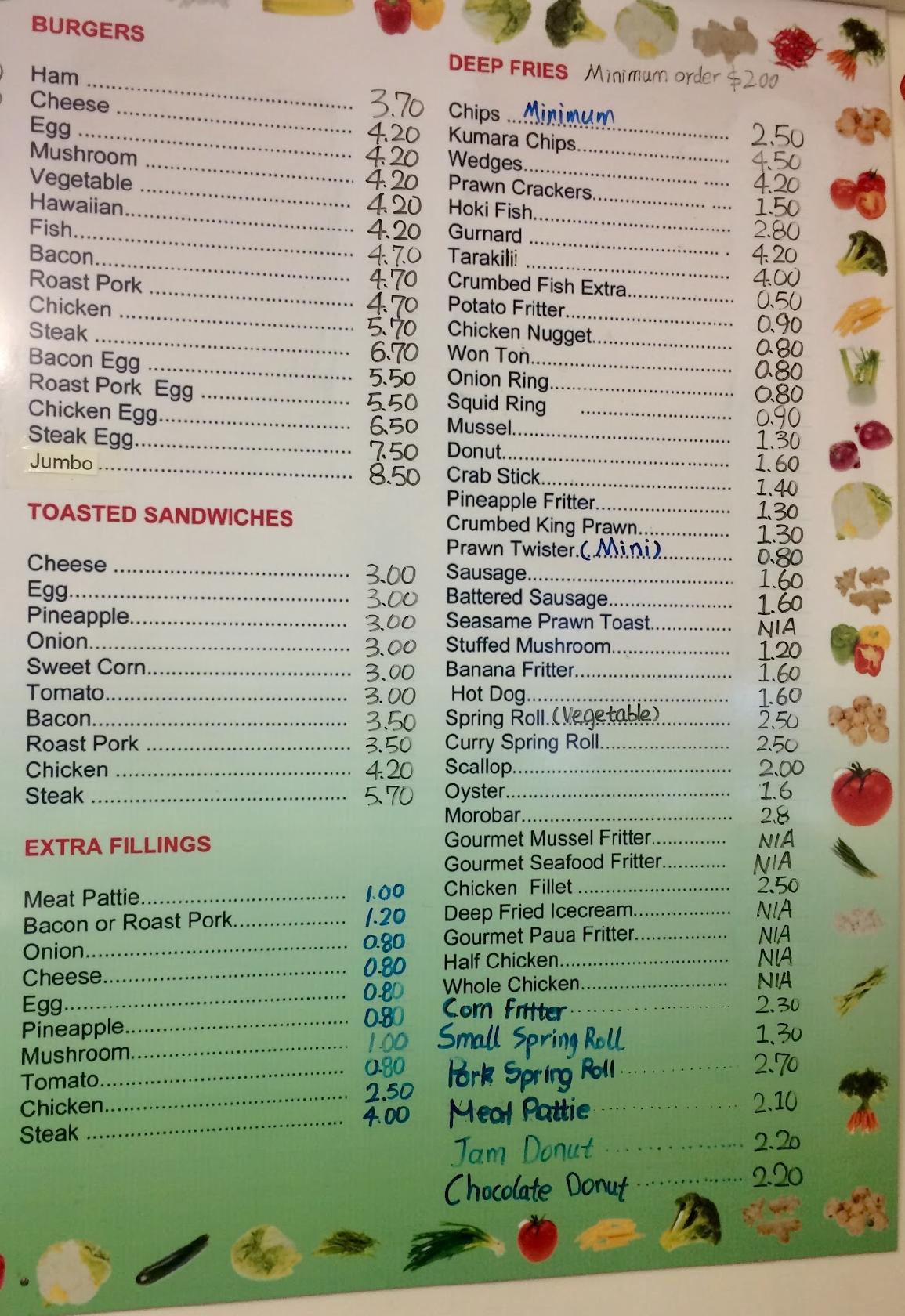 Carta del restaurante Happy Days Takeaway, Cambridge