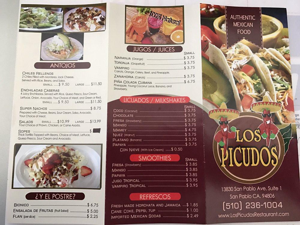 Menu at Tortas y Taqueria Los Picudos restaurant, San Pablo