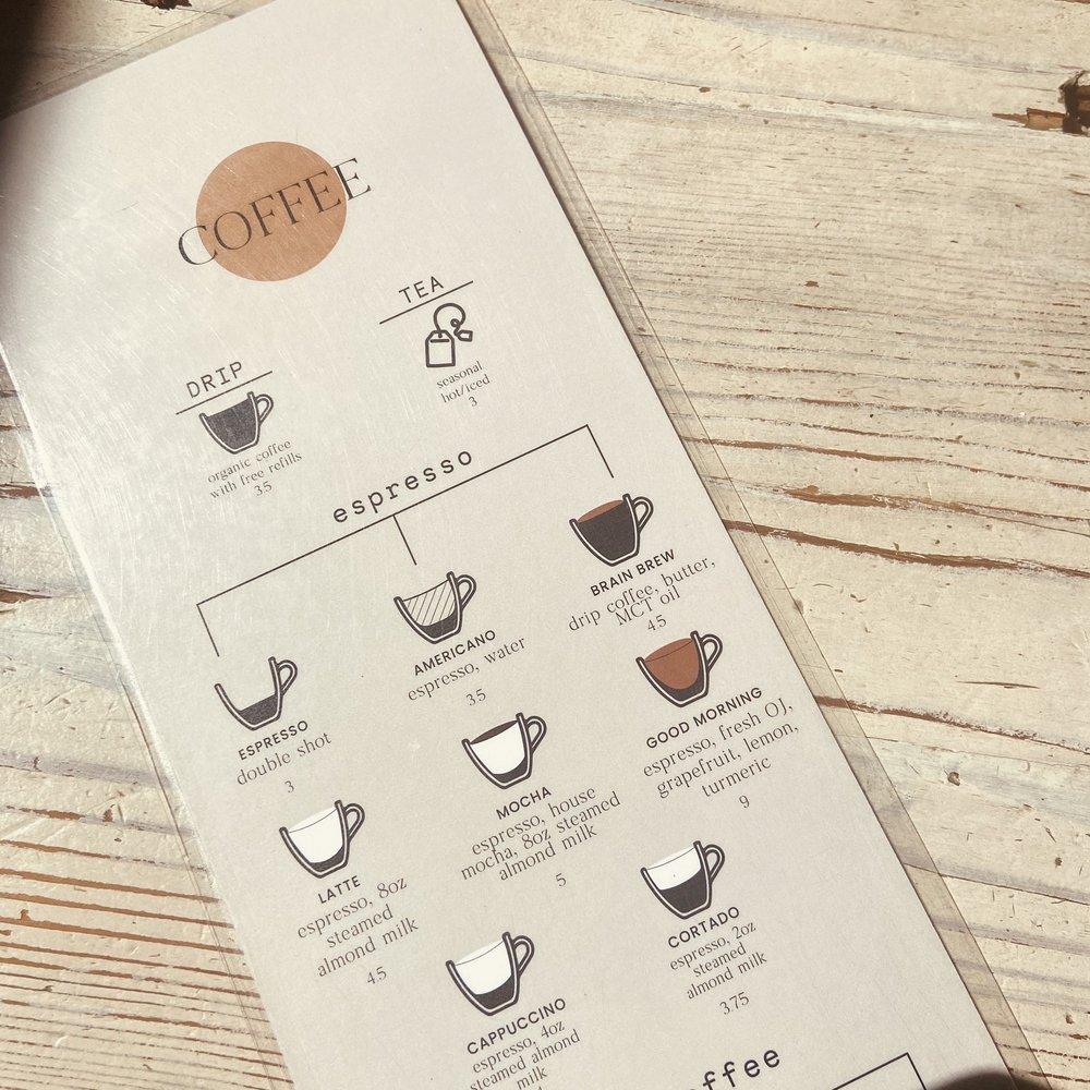 Menu at Tribal All Day Cafe, Dallas