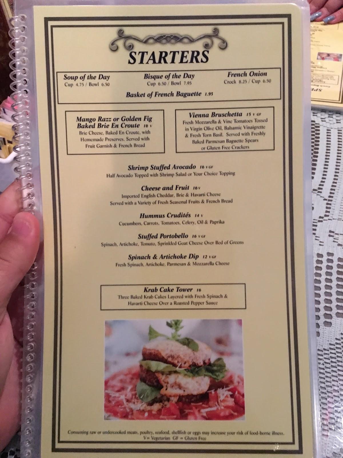 Menu at VIENNA CAFE & BISTRO, Cooper City