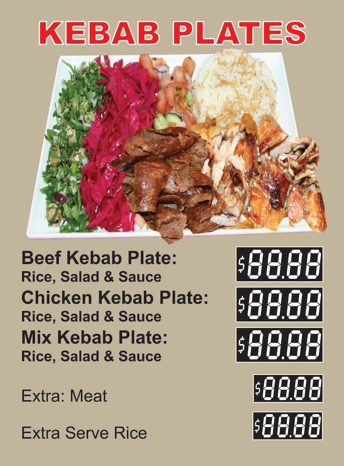 Menu at Yakamoz Turkish Cuisine restaurant, Mittagong