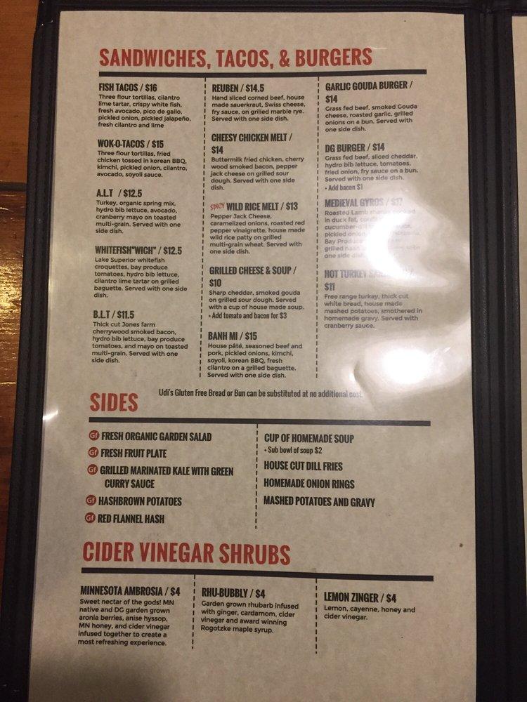 Menu at Duluth Grill restaurant, Duluth, 118 S 27th Ave W