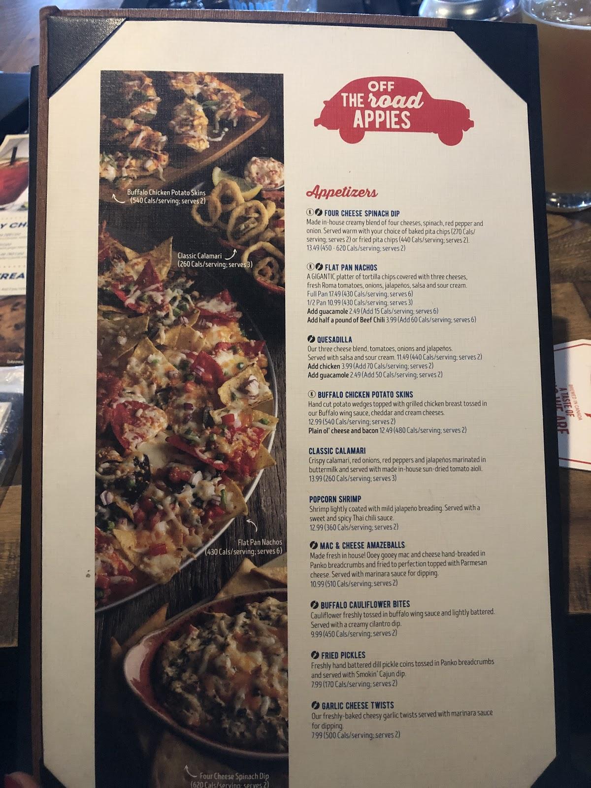 Menu at Kelseys Original Roadhouse pub & bar, Thunder Bay