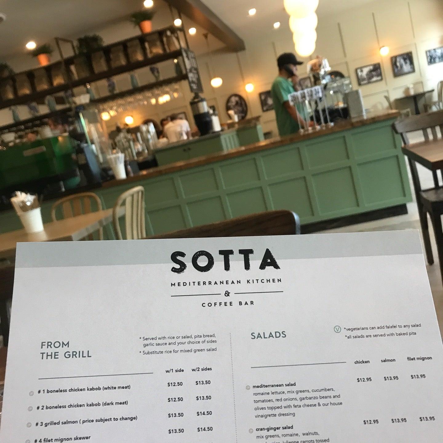 Menu at Sotta restaurant, Burbank