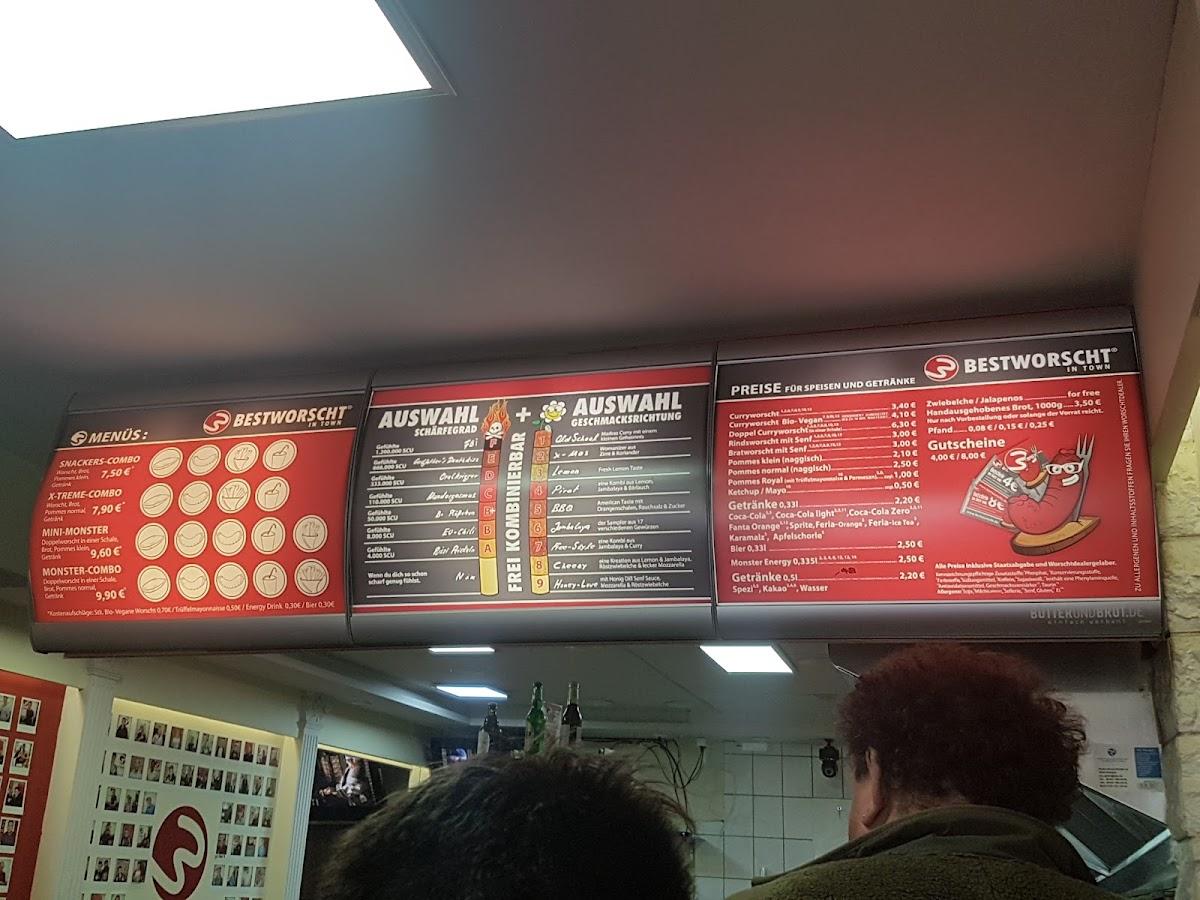 Speisekarte von Best Worscht in Town fast Food, Mainz