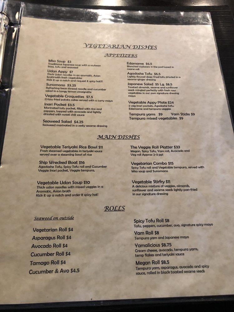 Menu at Blue Fin Sushi Bar, Terrace