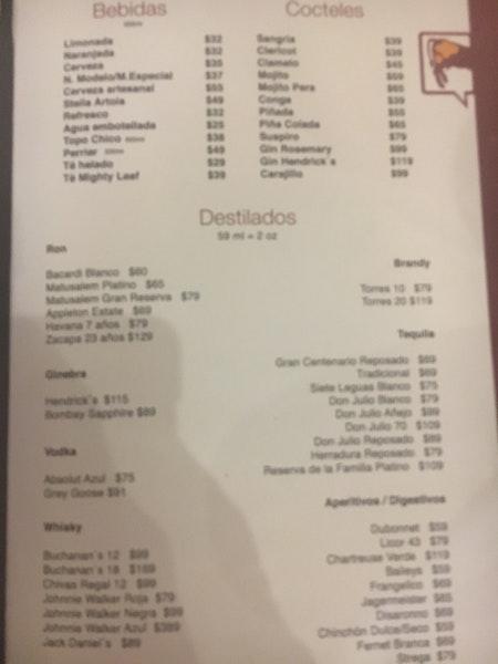 Carta de Chepe Parrilla de Barrio, Colima, Av La Paz 122