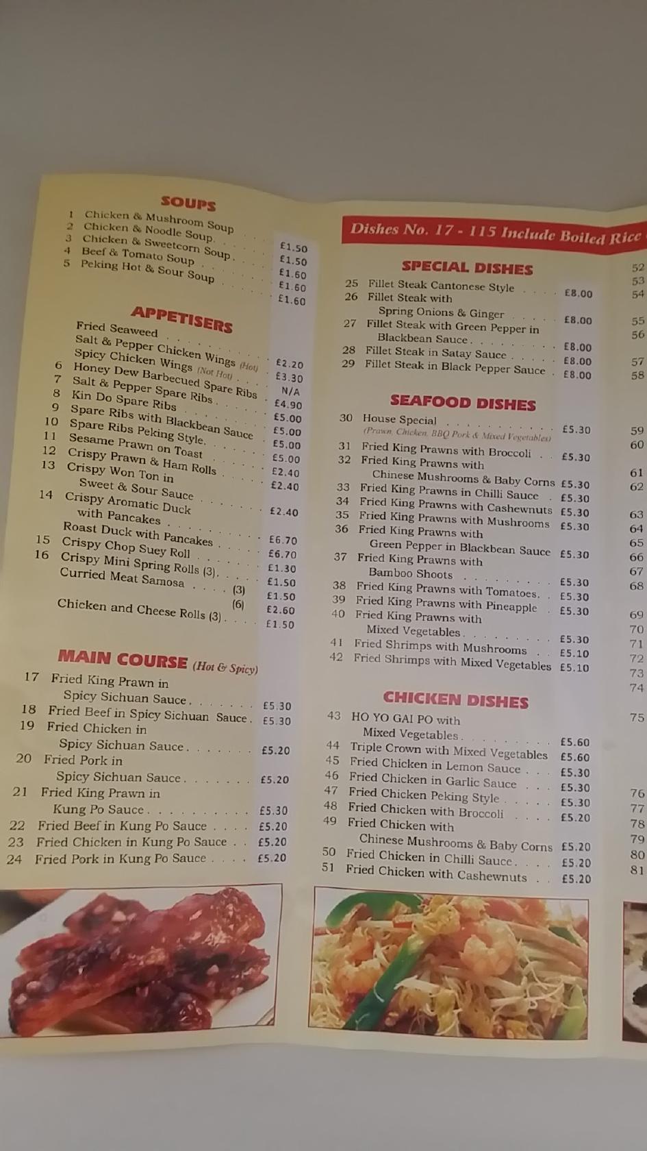 Menu at Golden Chippy restaurant, Oldham, 380 Higginshaw Ln