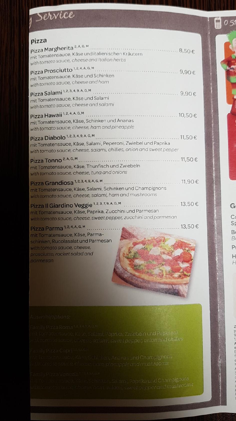 Speisekarte von Il Giardino restaurant, Bispingen