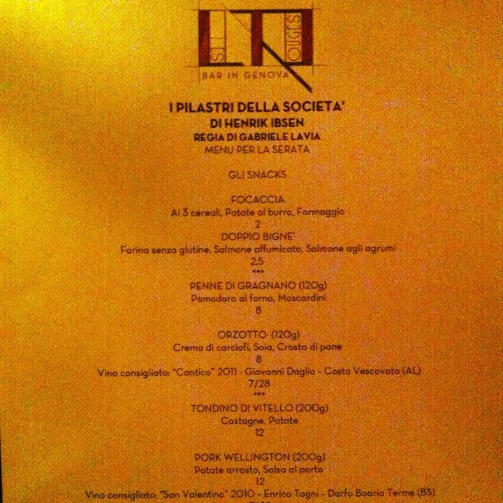 Menu da Les Rouges Cucina & Cocktails ristorante, Genova