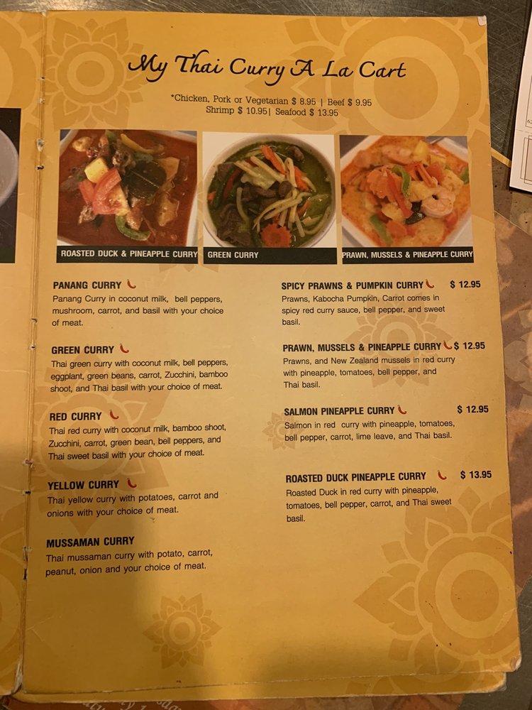 Menu at My Thai Cuisine restaurant, Pleasant Hill