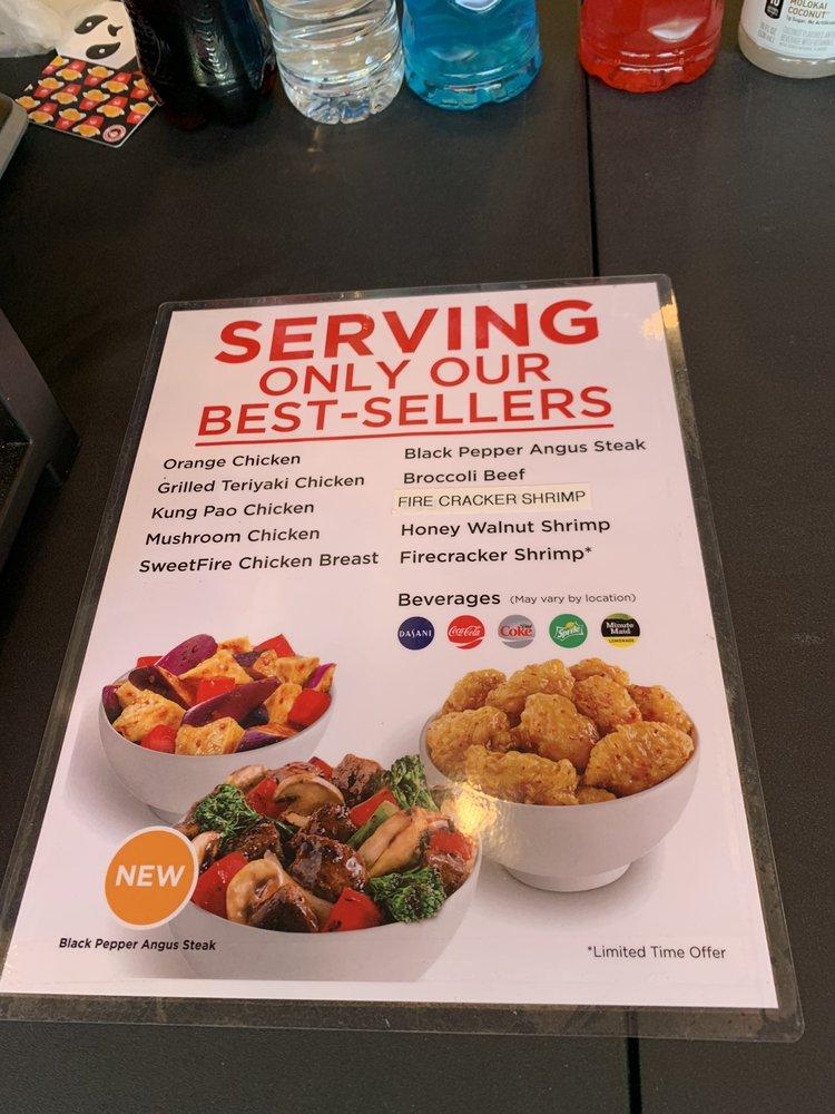 Menu at Panda Express fast food, Davis