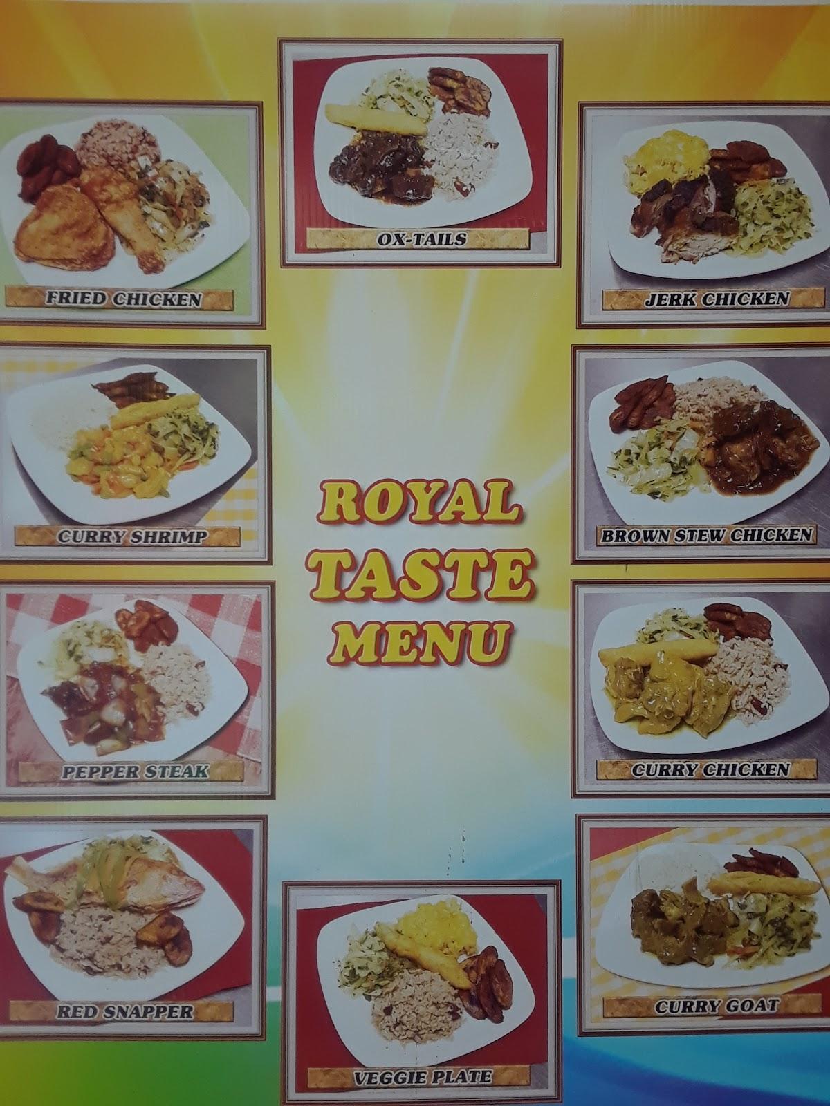 Menu at Royal Taste Caribbean Restaurant, Irvington