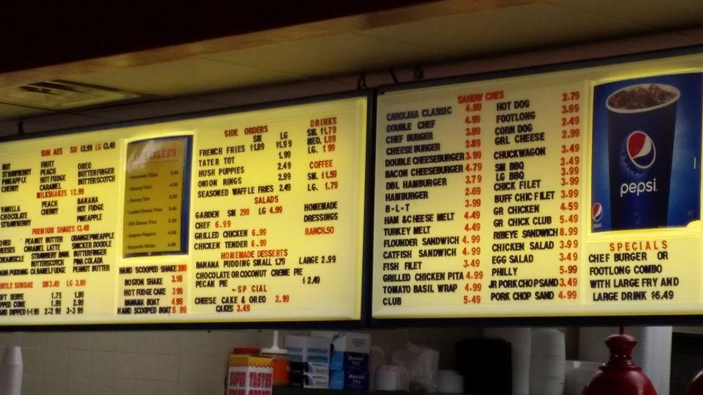 Menu at Speedy Chef restaurant, Elkin