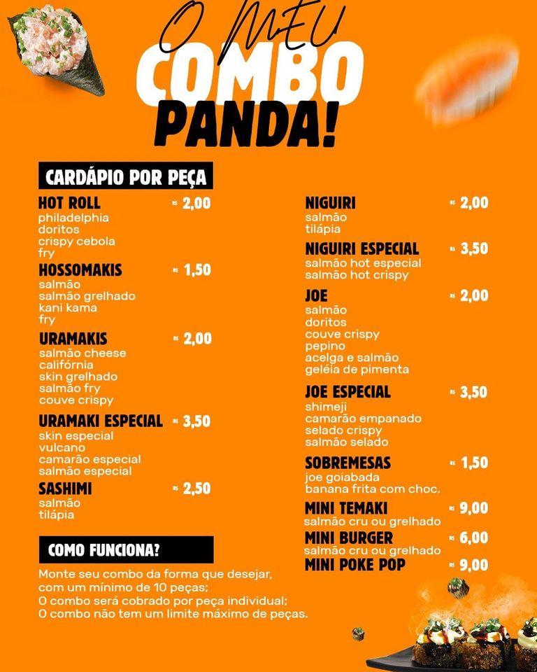 Menu at Tio Panda restaurant, Tupã