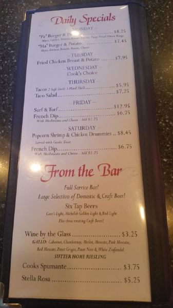 Menu at Walnut Grove Bar & Grill, Walnut Grove