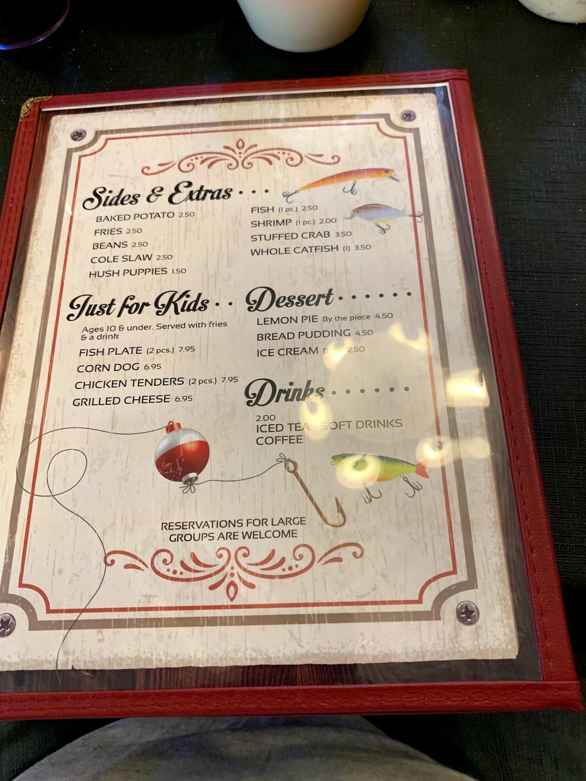 Menu at Corbett's Catfish & More restaurant, Avinger