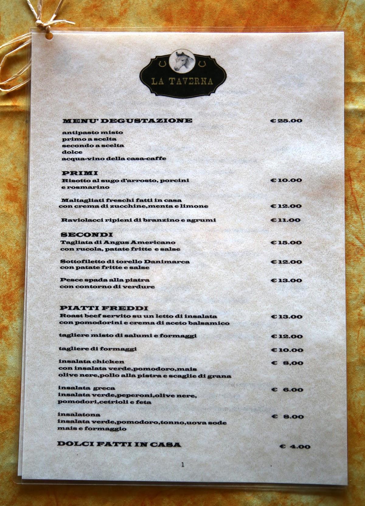 Menu da Fattoria del Pino ristorante, Miasino, Regione Brascino