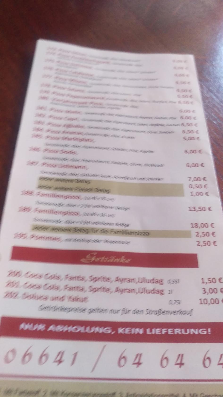 Speisekarte von Restaurant Agbaba, Lauterbach (Hessen)