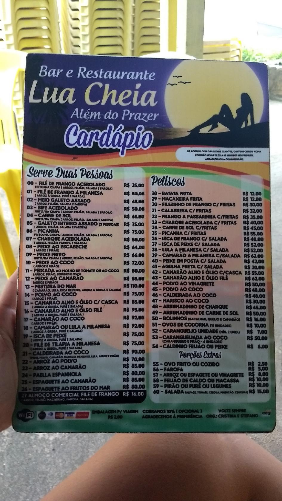 Menu at Bar e Restaurante Lua Cheia, Maragogi