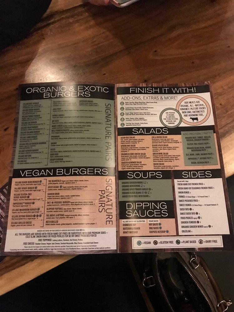 Menu at Burger Village pub & bar, San Luis Obispo
