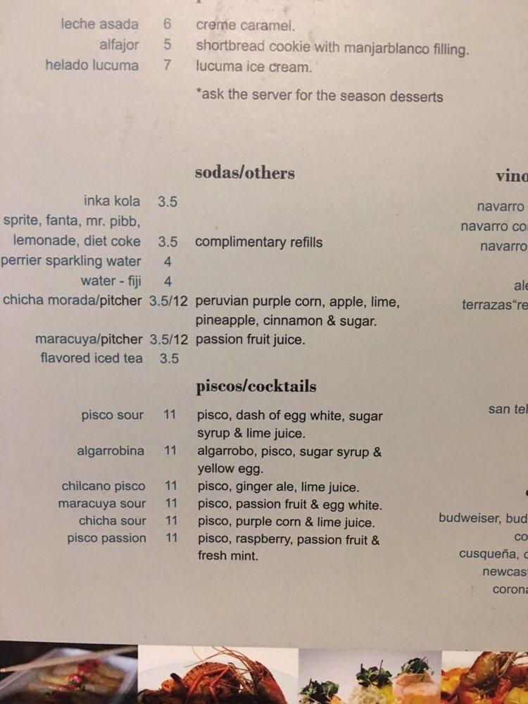 Menu at El Rocoto restaurant, Gardena, Artesia Blvd