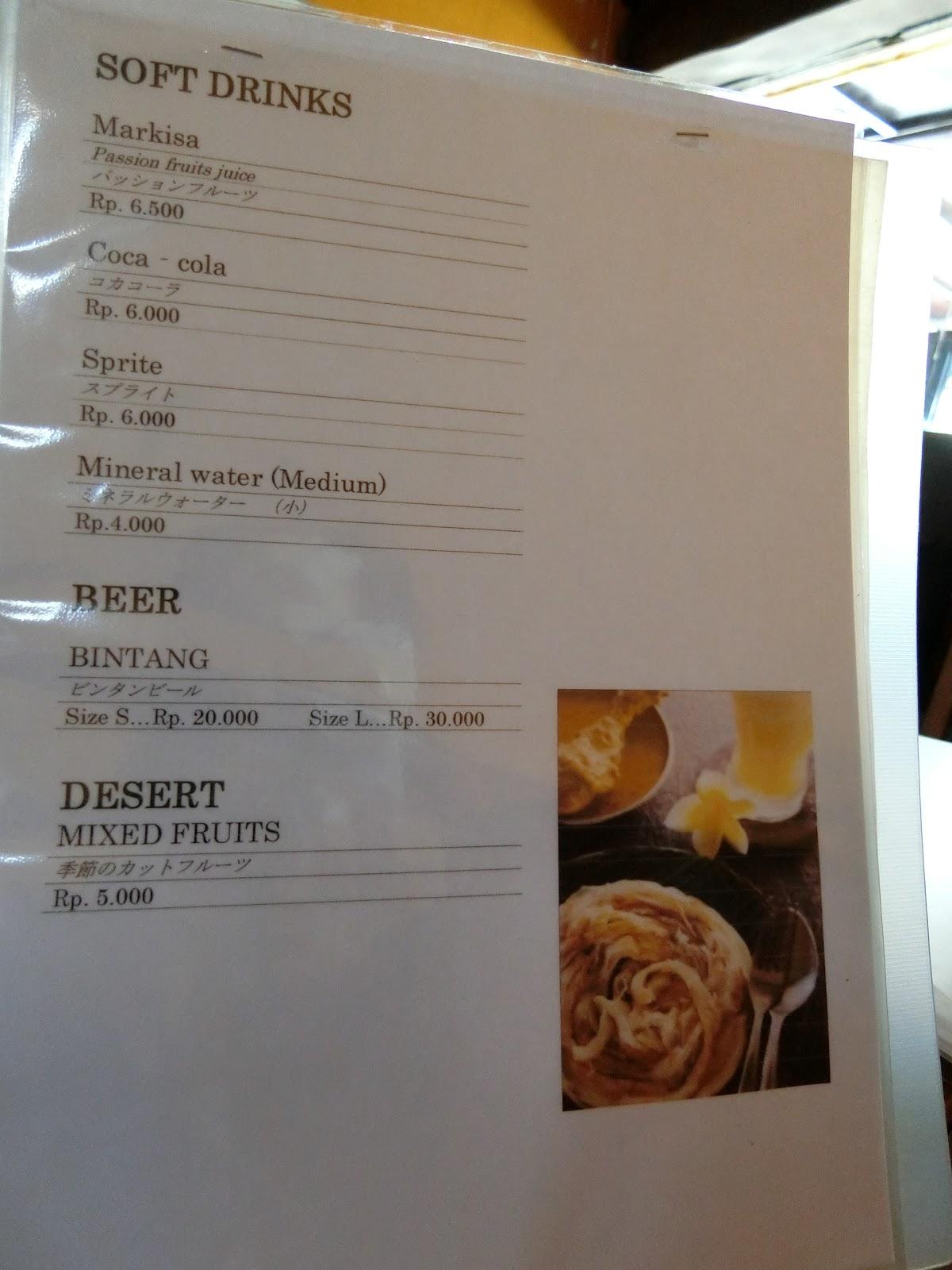 Carta del restaurante Roti Canai Dan Teh Tarik, Denpasar