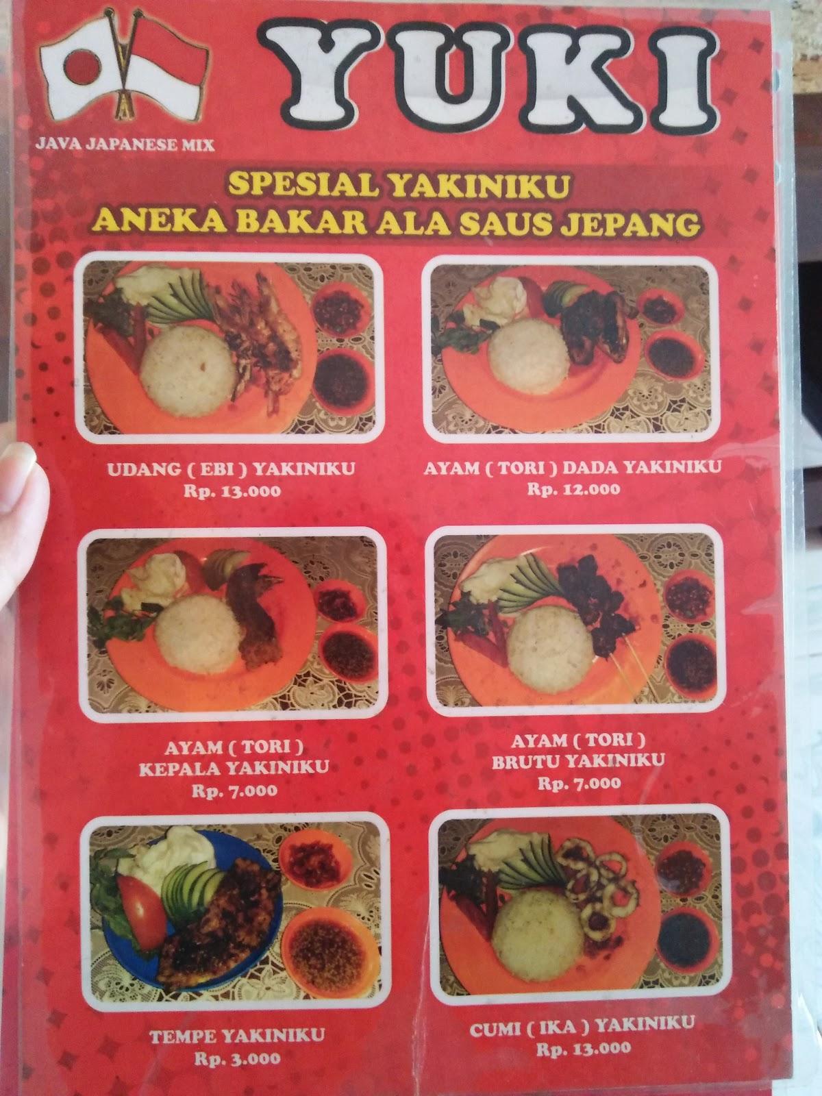 Menu at YUKI Spesial Yakiniku Aneka Bakaran Ala Saus Jepang restaurant ...