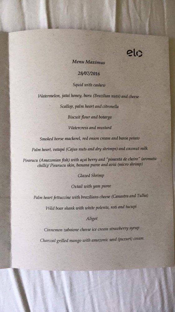 Menu em D.O.M. restaurante, São Paulo