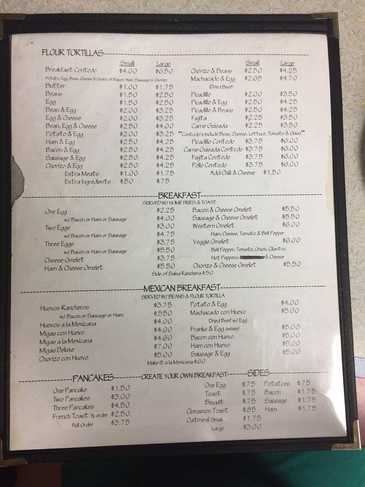 Menu at Isabel's Cafe, Port Isabel