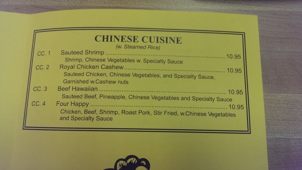 Menu at Lucky Corner restaurant, Sumter