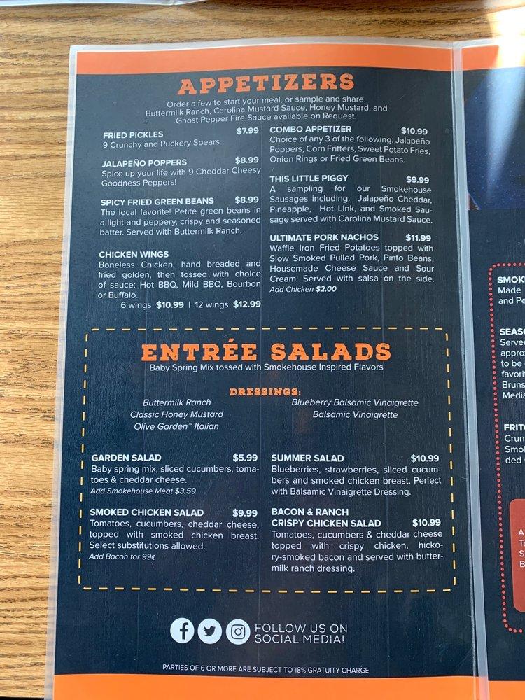 Menu at Main Street Barbecue, Durant