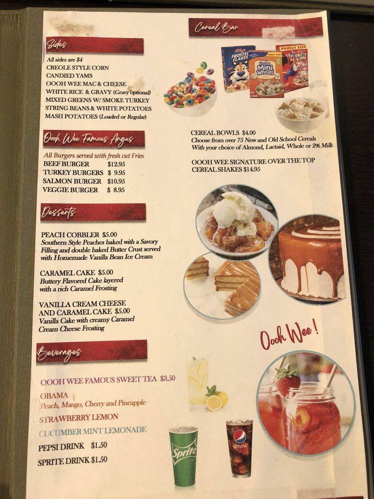 Menu at Oooh Wee It Is restaurant, Chicago