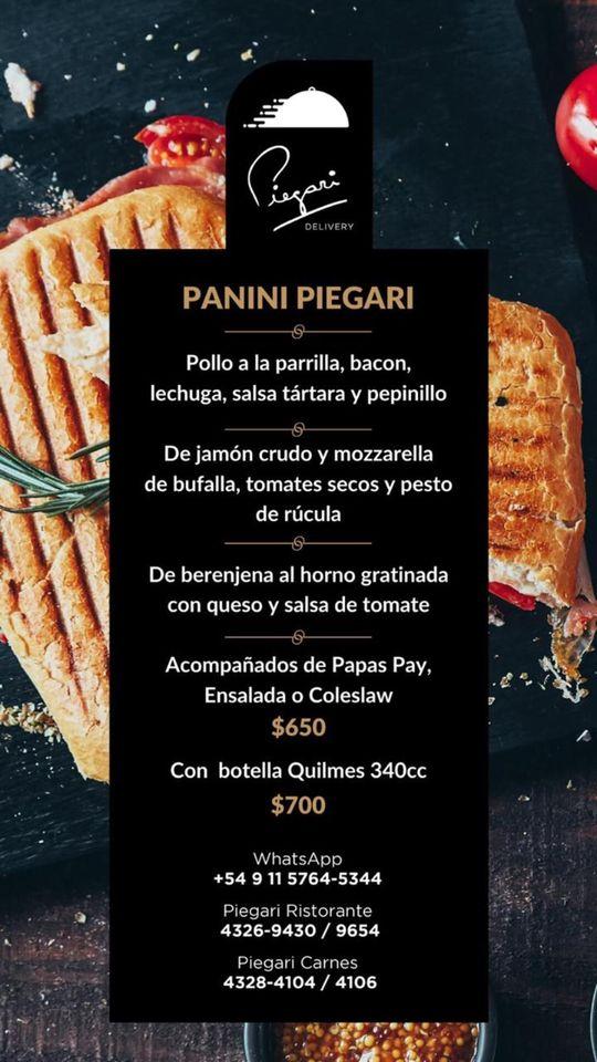 Menu at Piegari Ristorante restaurant, Buenos Aires, Posadas 1042