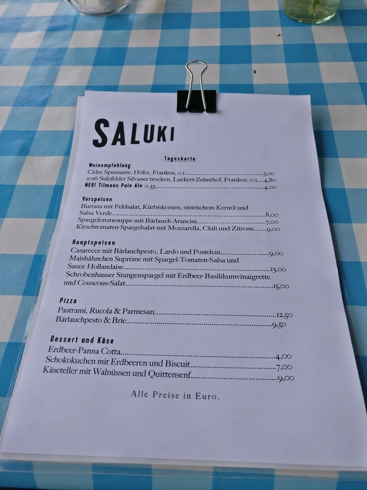 Speisekarte von Saluki pizza, München