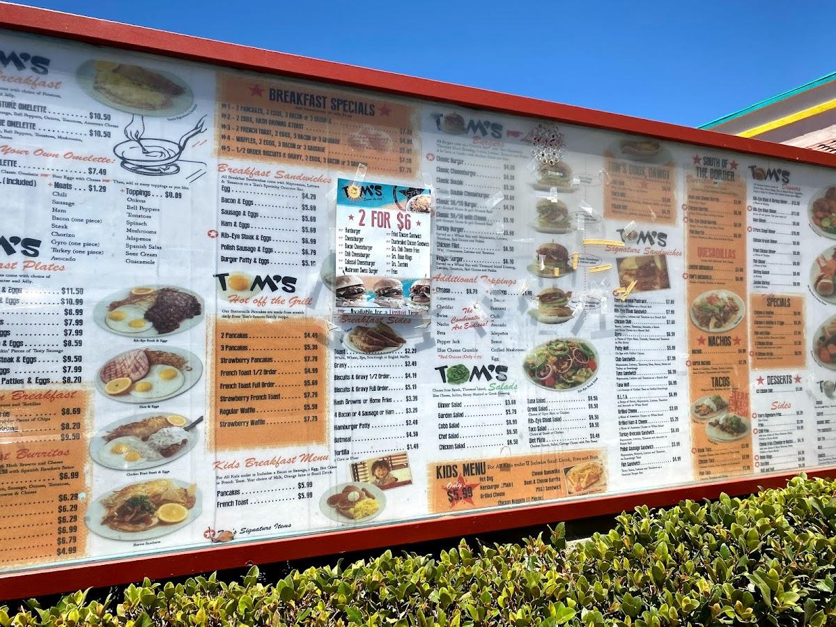 Menu at TOM's Famous Family Restaurant 20, Apple Valley, Outer Hwy 18 N
