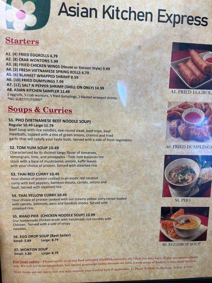 Menu at Asian Kitchen Express restaurant, Fort Smith, Midland Blvd