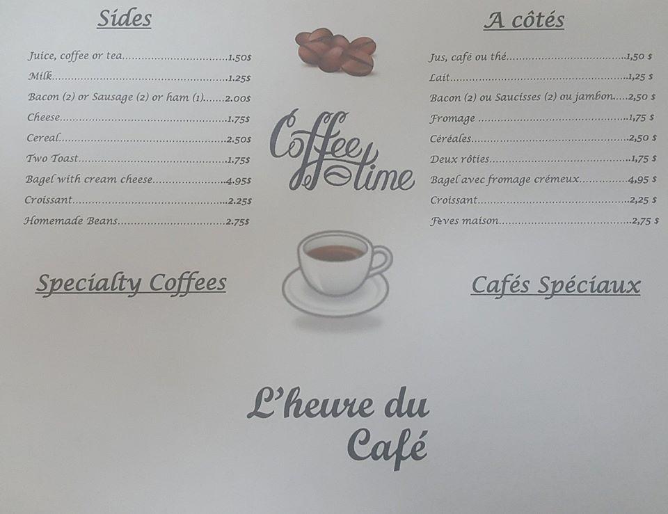 Menu at Coffee Time Cafe & Bakery, Bathurst