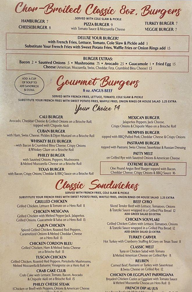 Menu at D lux Diner pub & bar, Middletown