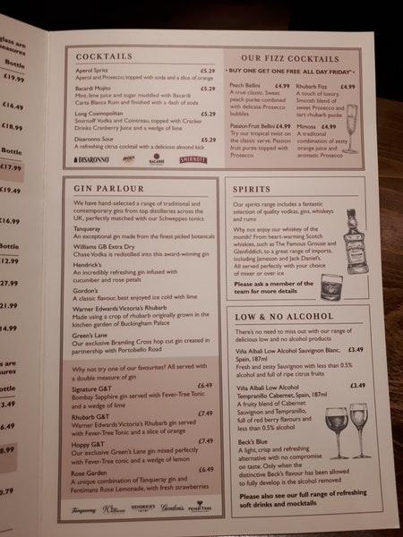 Menu at The Feathers pub & bar, Slough