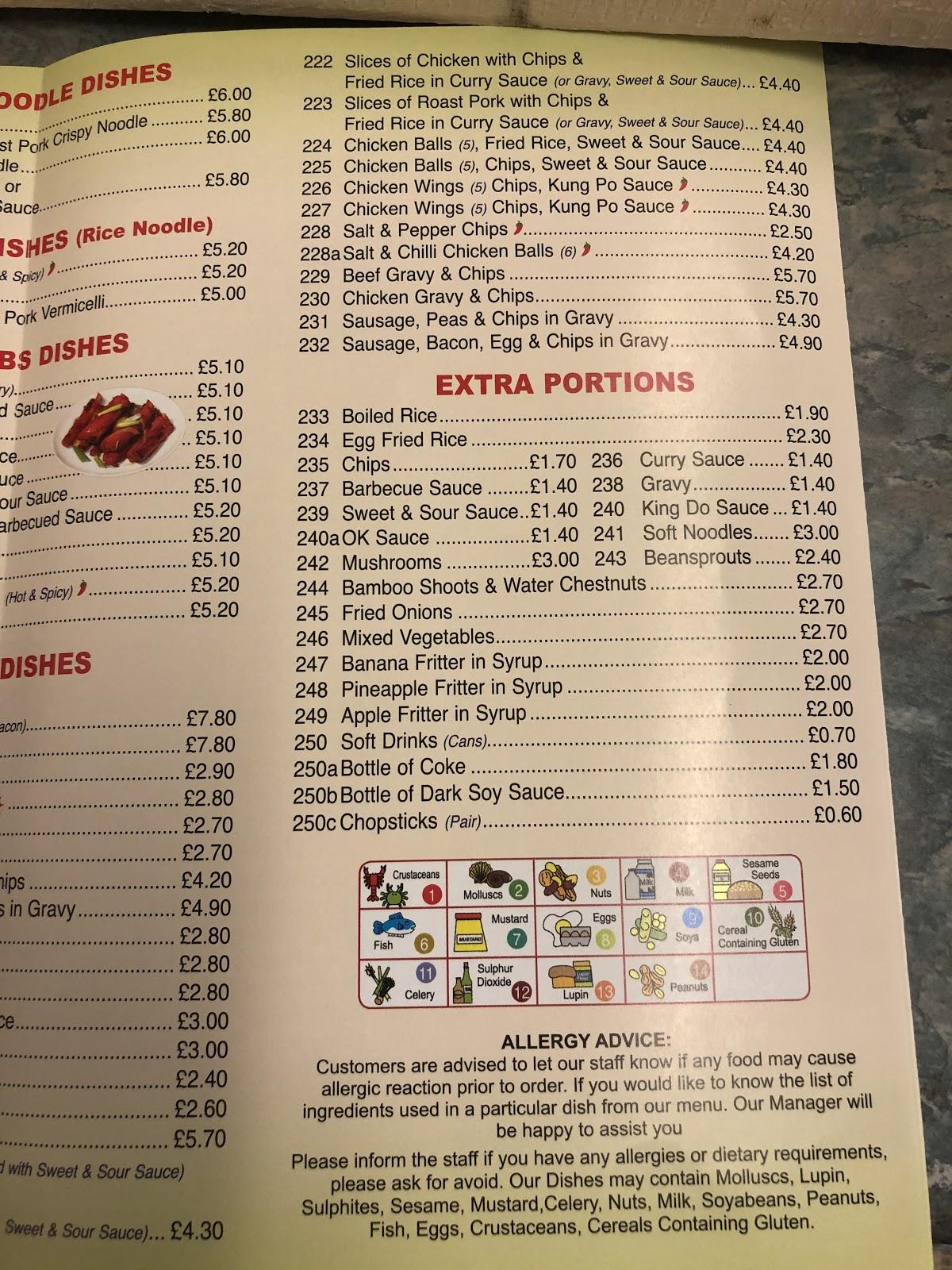 Menu at Good All Chinese Takeaway fast food, Keighley