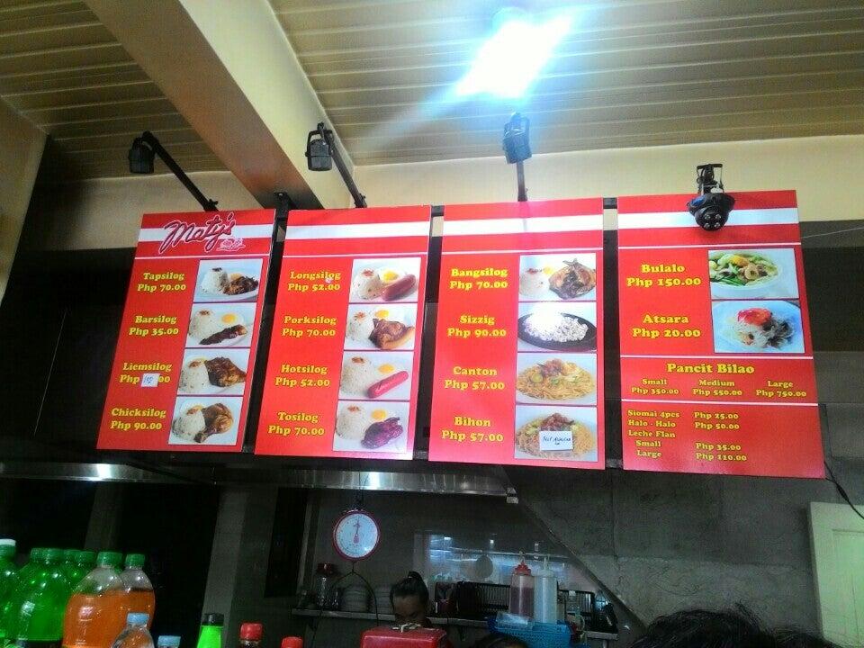 Menu at Maty's restaurant, Parañaque, Dr Arcadio Santos Ave